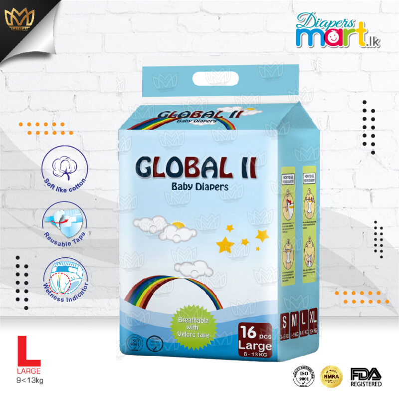 Global II Diaper Tape Large 16pcs - Buy Diapers at Best Prices in Sri ...