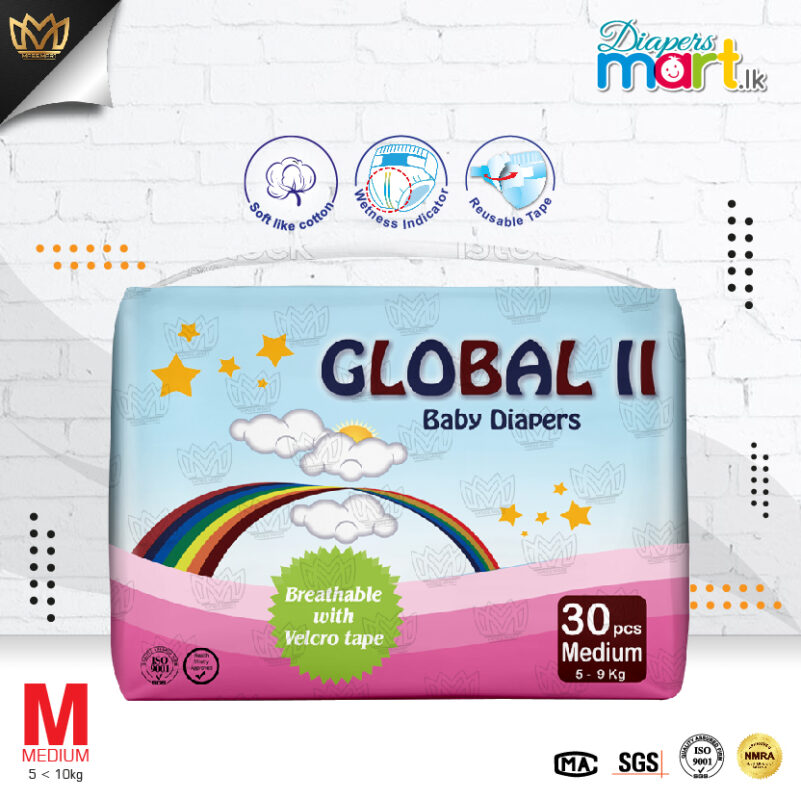 Global II Diaper Tape - Medium 30pcs. - Buy Diapers at Best Prices in ...
